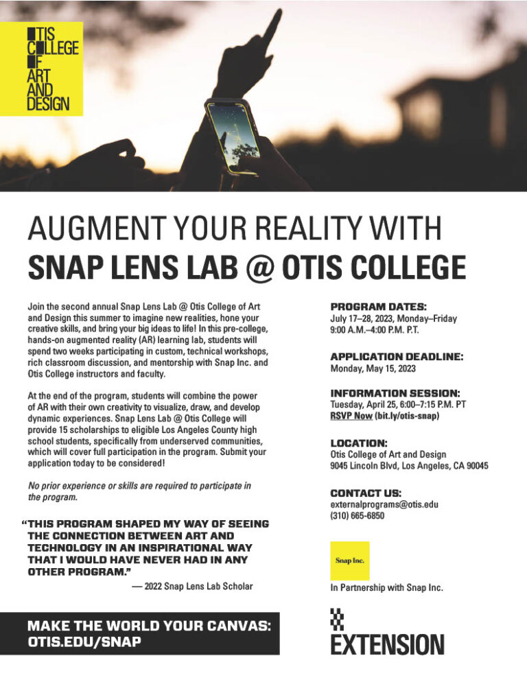 TIME SENSITIVE: Snap Lens Lab @ Otis College – Summer Scholarship – Da ...