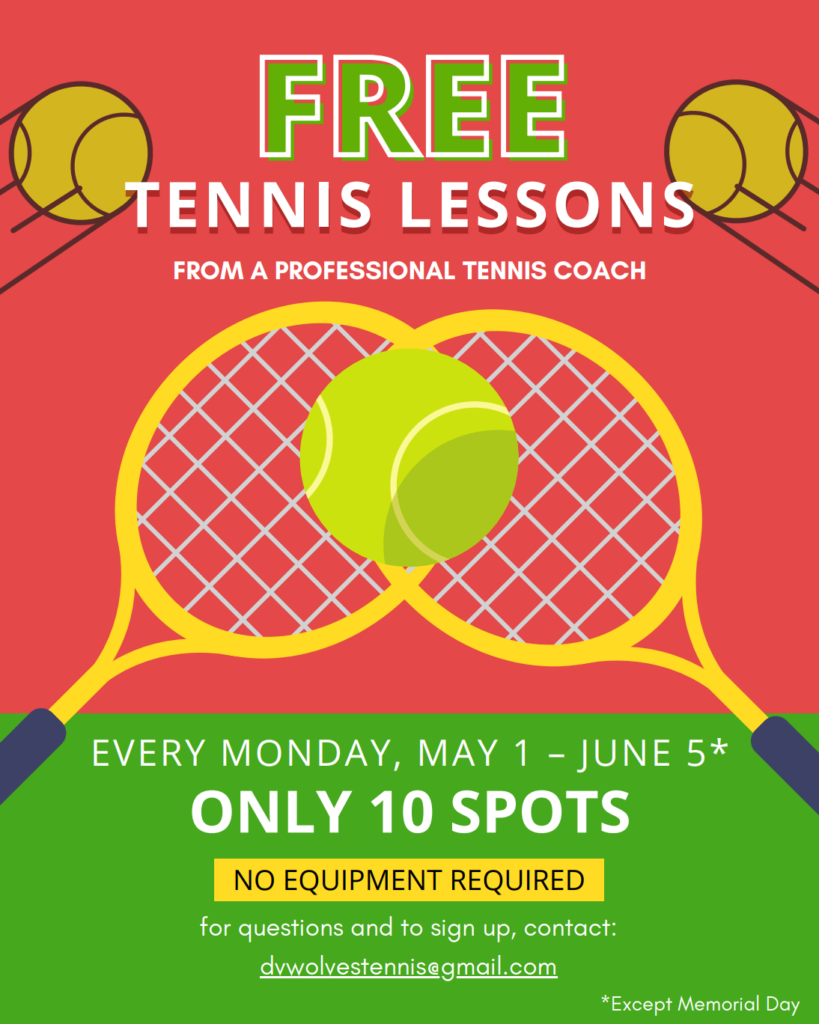 Free Group Tennis Lessons – Limited Spots! – Da Vinci Connect High