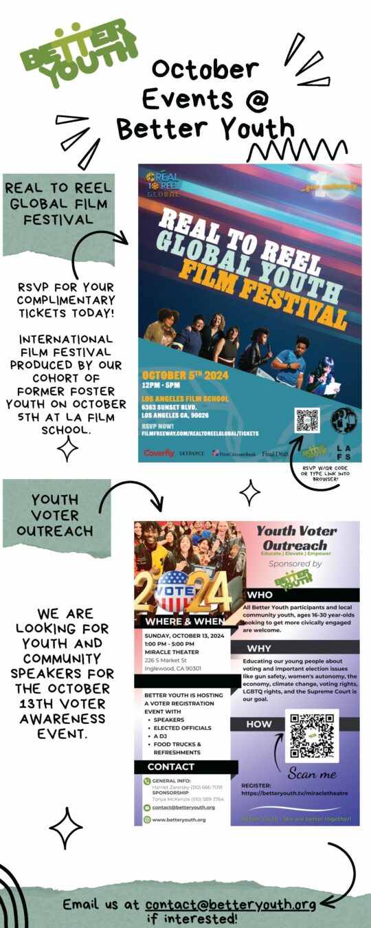 OCTOBER EVENTS @ BETTER YOUTH! – Da Vinci Connect High