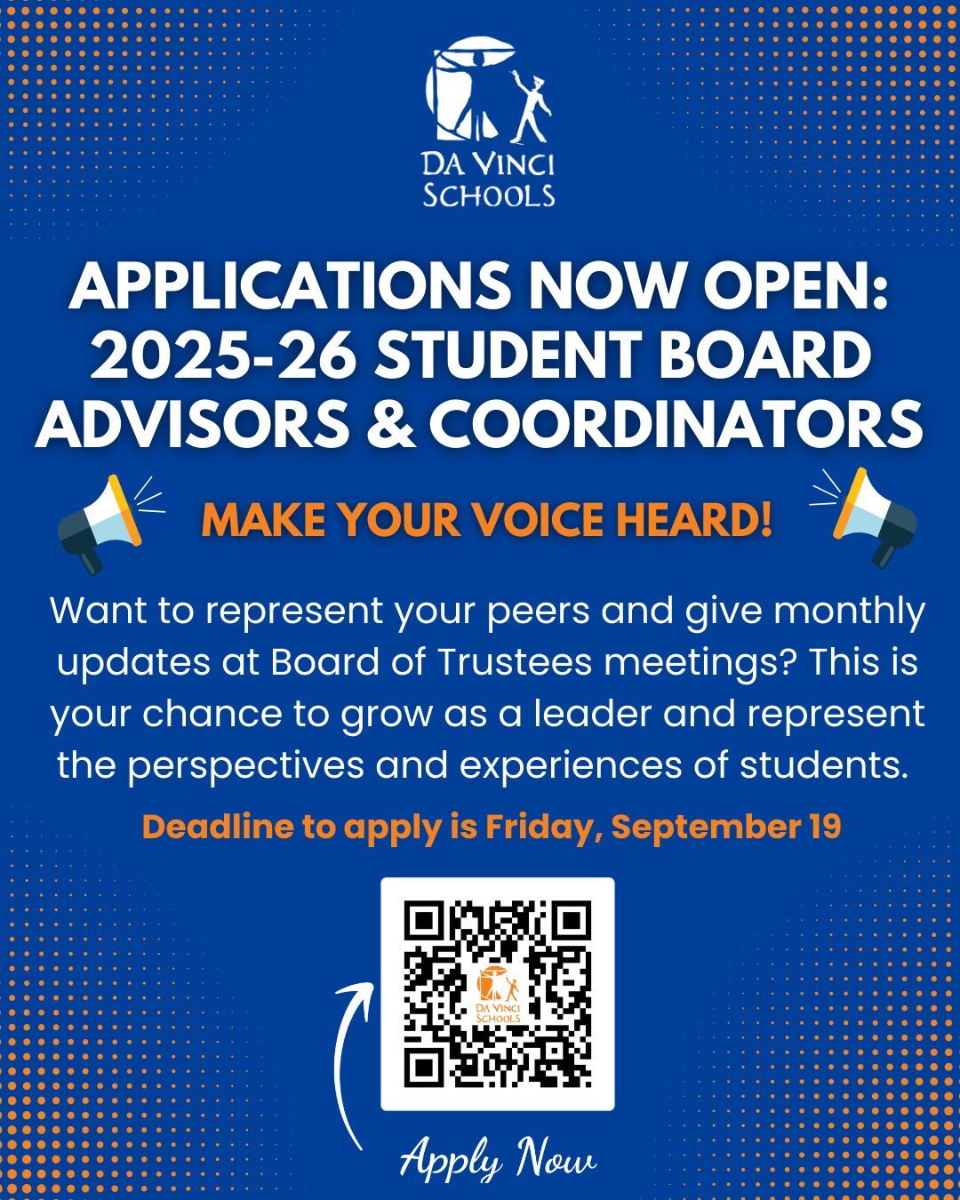 DaVinci CLD and Student Board Advisors Information DUE this WEEK – Da Vinci Connect High